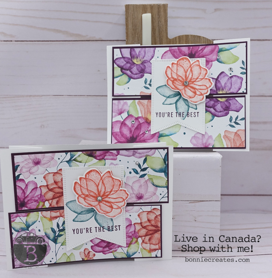 A Fun Fold Translucent Florals Card - Bonnie Sanche - Stampin' Up! Demonstrator